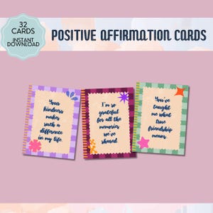 Friendship Affirmation Card, Positive Affirmation Card Printable ...