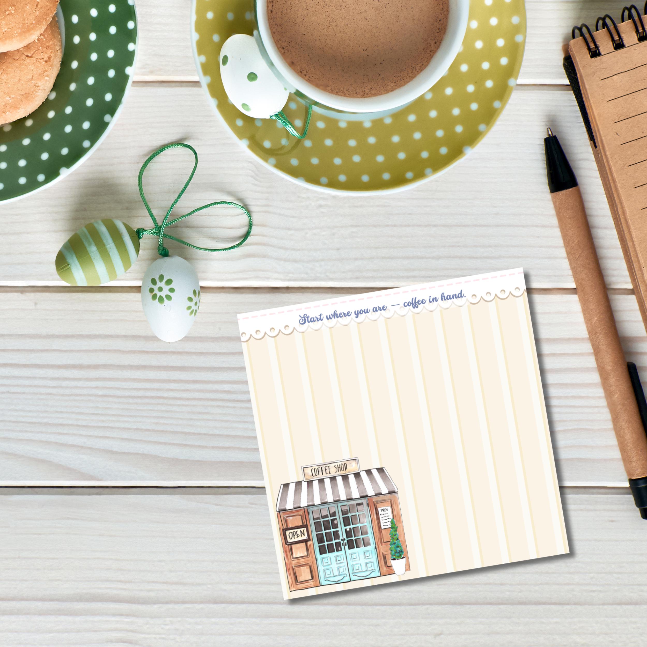 Coffee Shop Notepad, Printable Notepad, Coffee Lover Gift, Printable ...