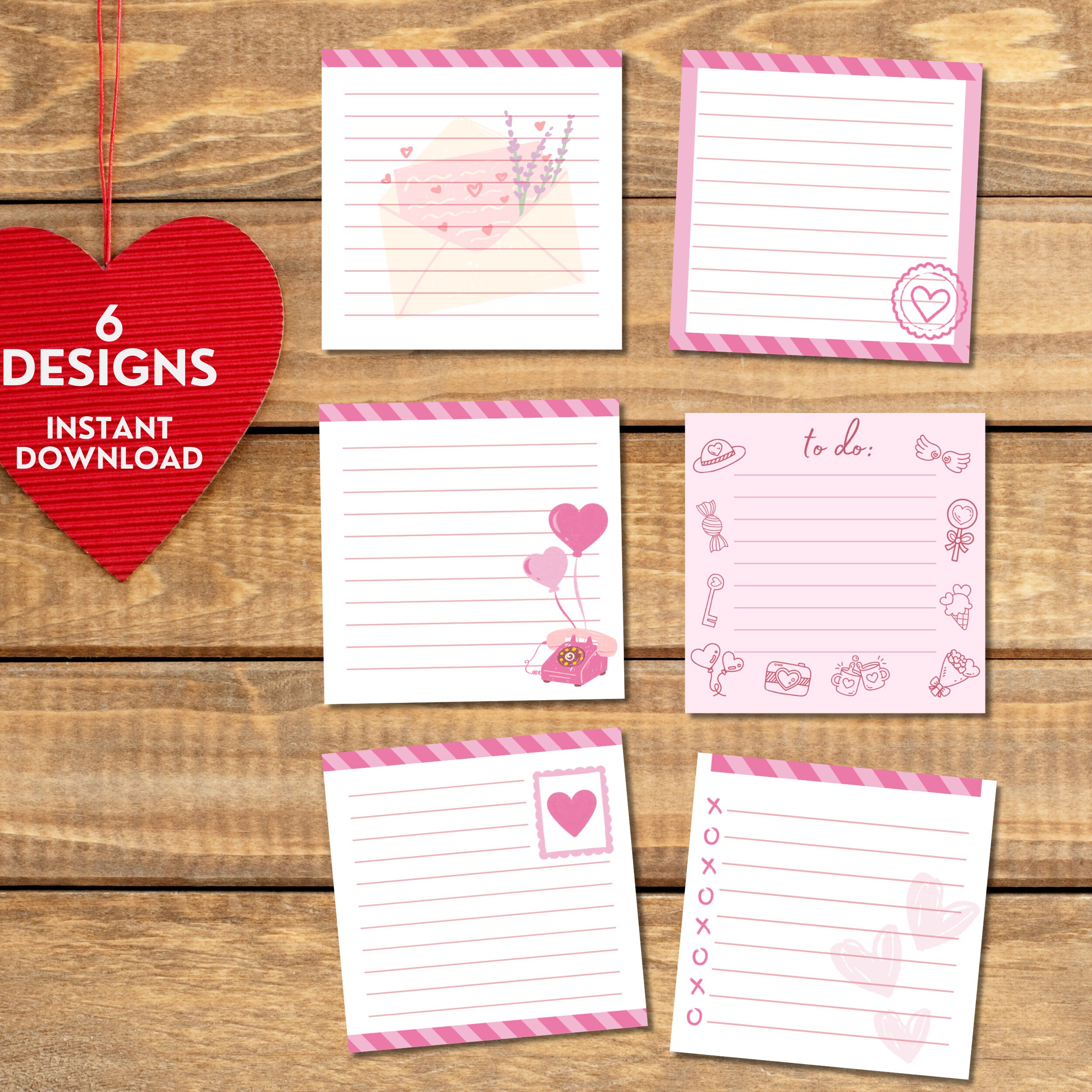 Printable Memo Pad , Valentines Love Letter Printable Notepad ...