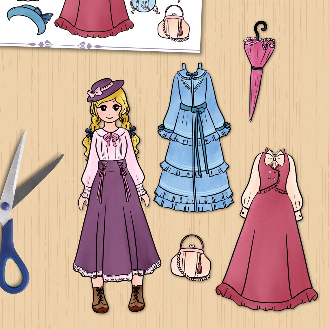 Paper Doll Printable Vintage Girl Coloring Pages, Cute Paper Doll ...