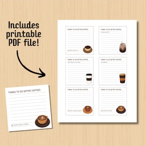 Coffee Printables, Coffee Printable Notepad ,coffee Lover Gift ...