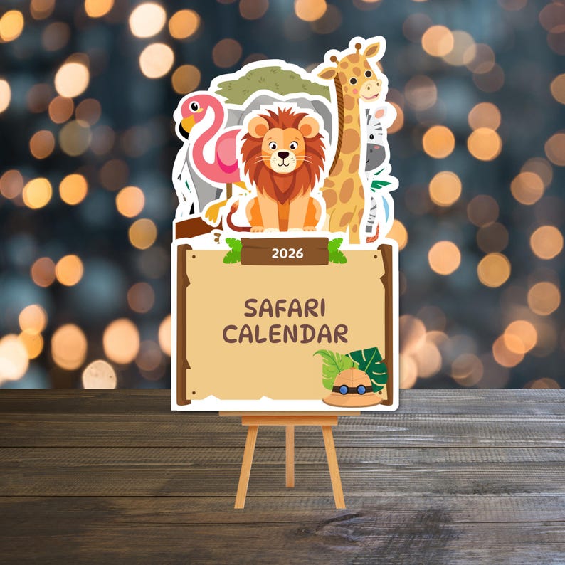 2026 Safari Calendar, 2026 Calendar, Printable Calendar, Cute Calendar ...