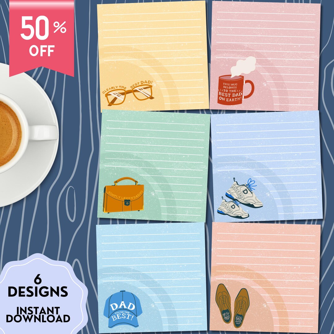 Fathers Day Notepad, Printable Notepad, Father Printable Notepad, Best ...