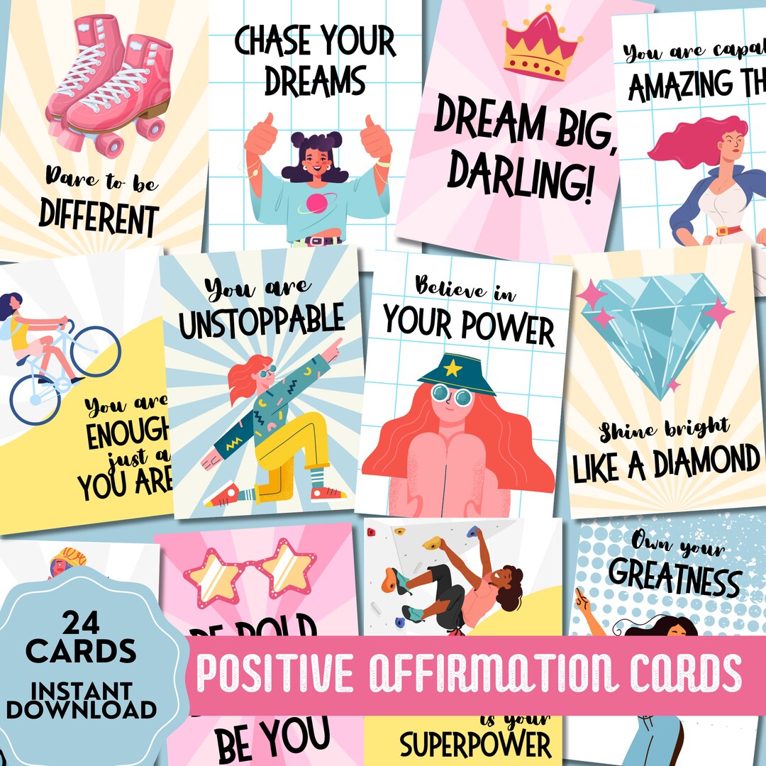 Positive Affirmation Cards Printable Girl Power, Positive Quotes ...