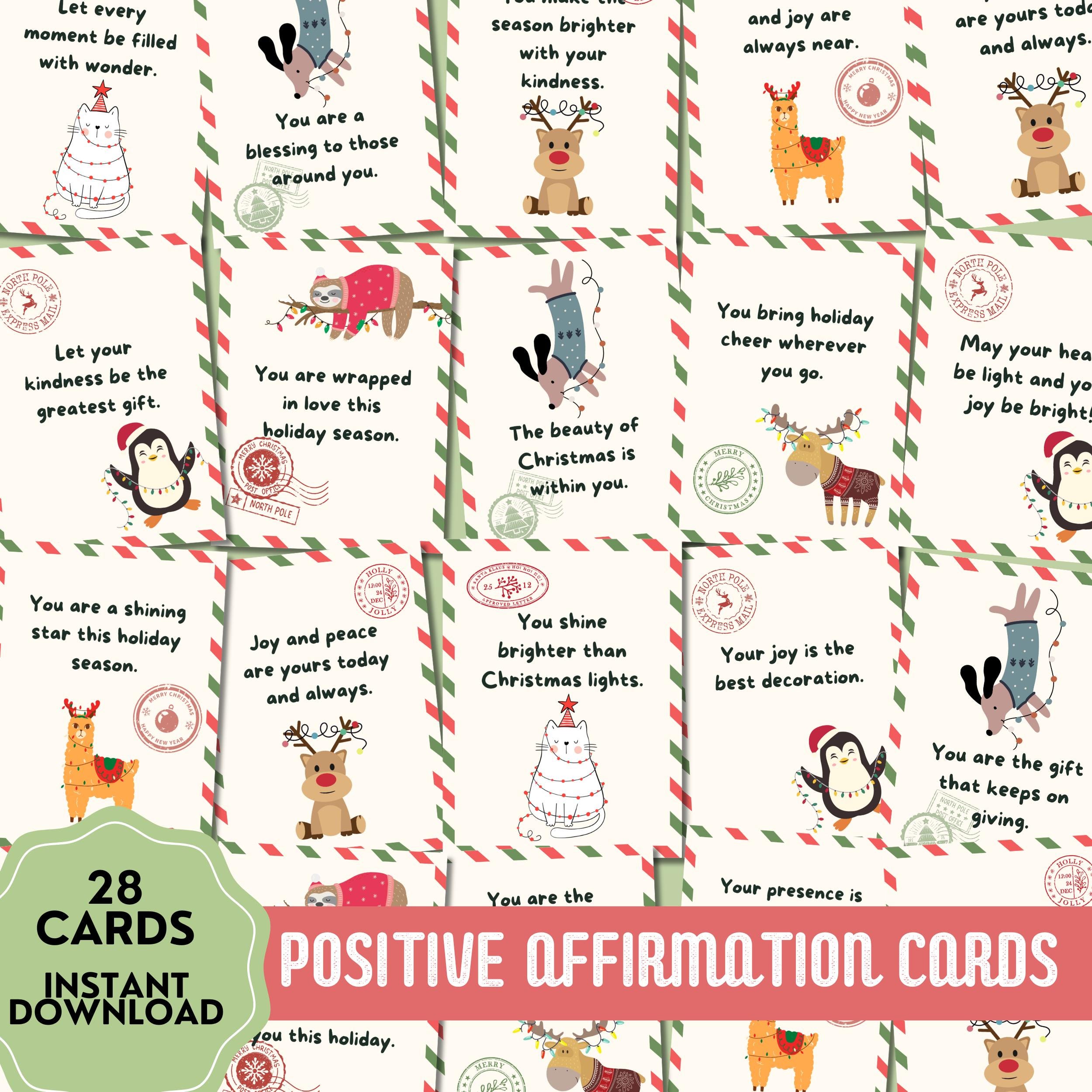 Christmas Positive Affirmation Cards, Affirmation Cards Printable ...