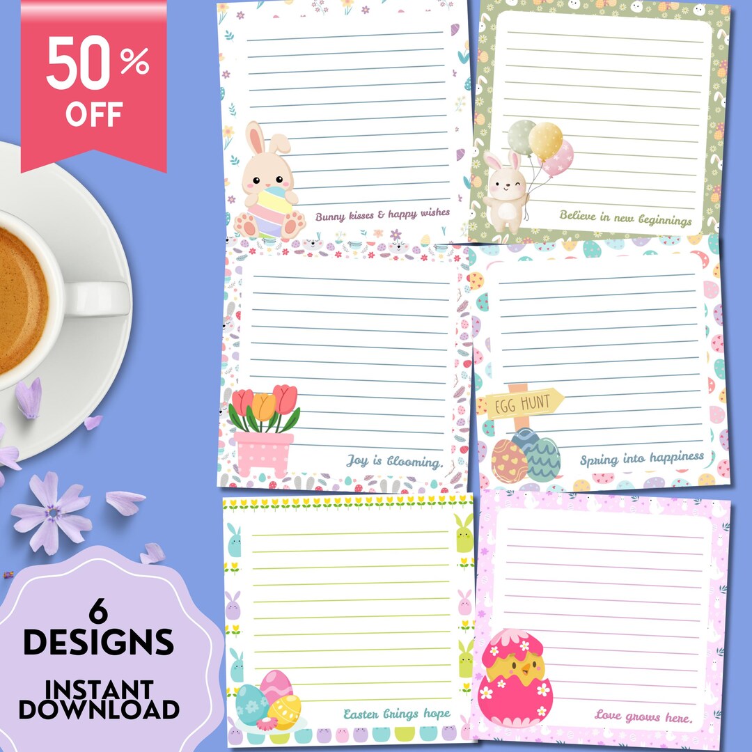 Easter Notepad, Printable Notepad, Printable Stationery, Easter ...