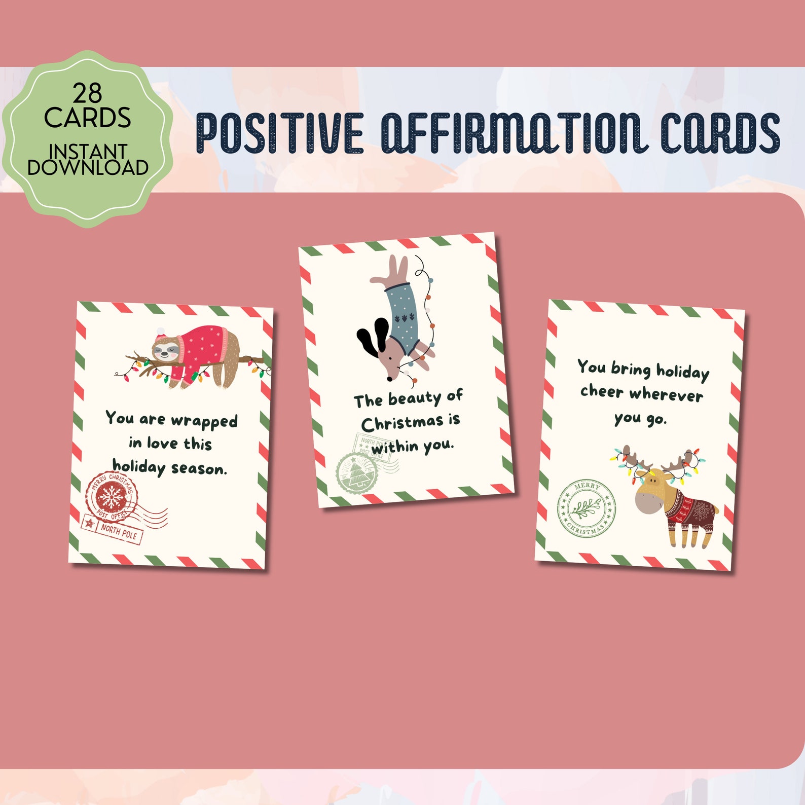 Christmas Positive Affirmation Cards, Affirmation Cards Printable ...