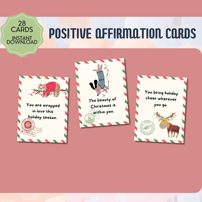 Christmas Positive Affirmation Cards, Affirmation Cards Printable ...