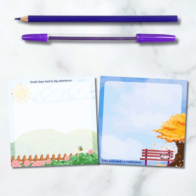 Pixel Positive Printable Notepad, Pixel Art Kawaii Memo, Positive ...
