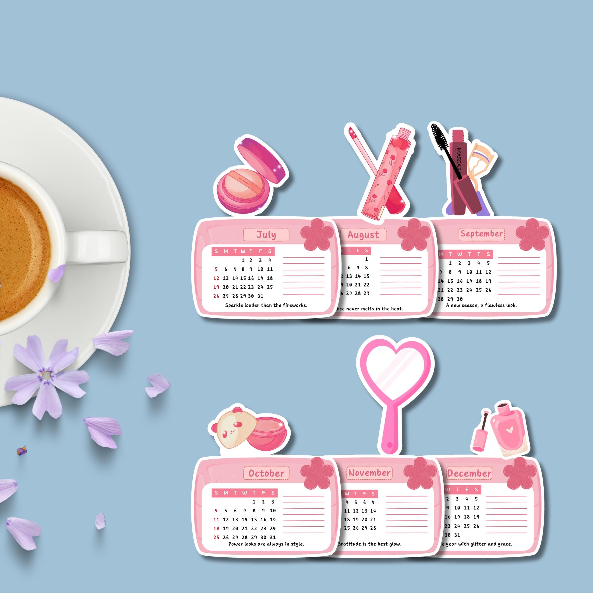 2026 Calendar, Make up Bag Calendar, Printable Calendar, Cute Calendar ...