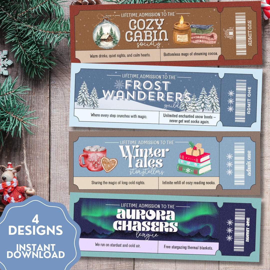 Winter Season Bookmark, Printable Bookmarks, Cute Stationery, Holiday ...