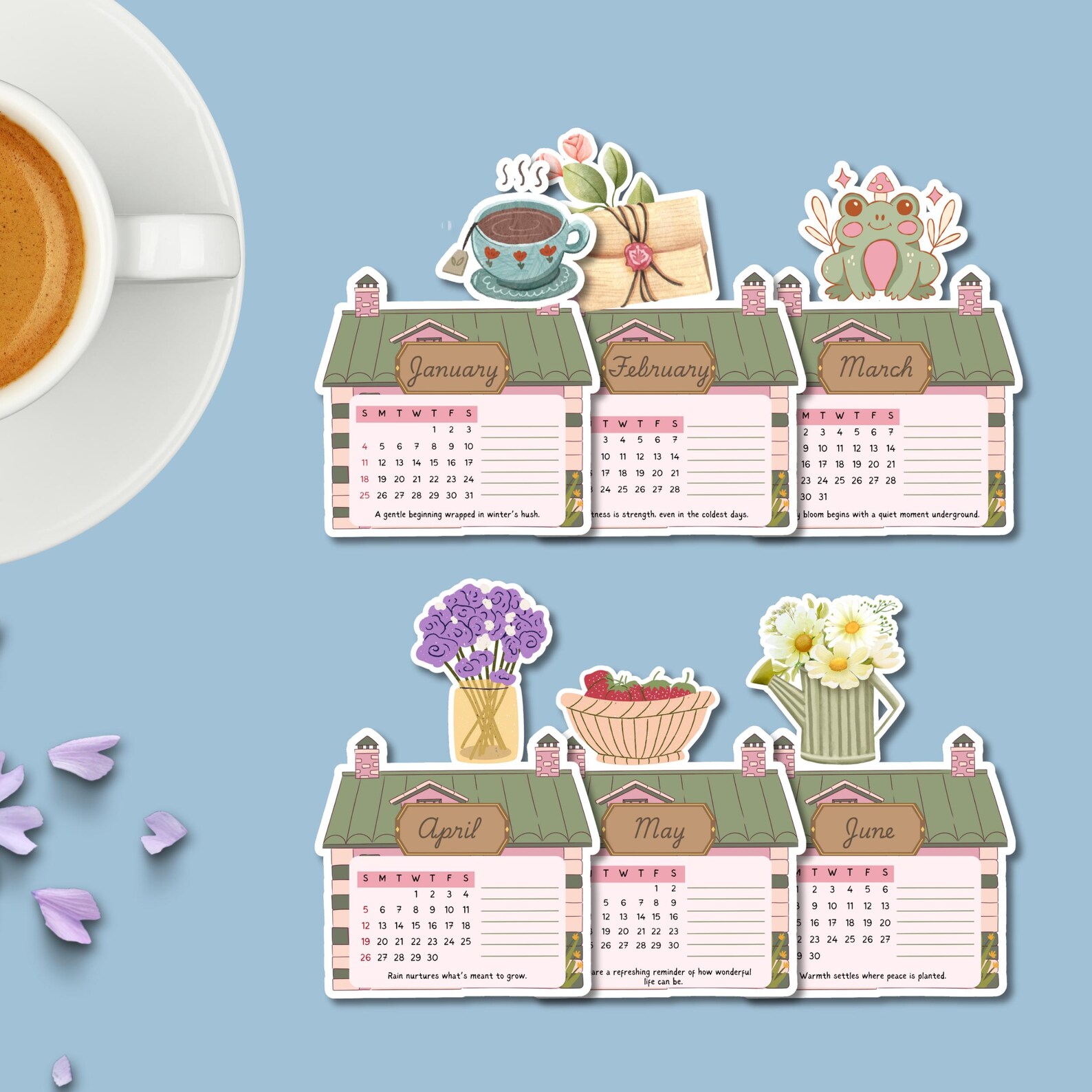 2026 Calendar, Cottagecore Calendar, Printable Calendar, Cute Calendar ...