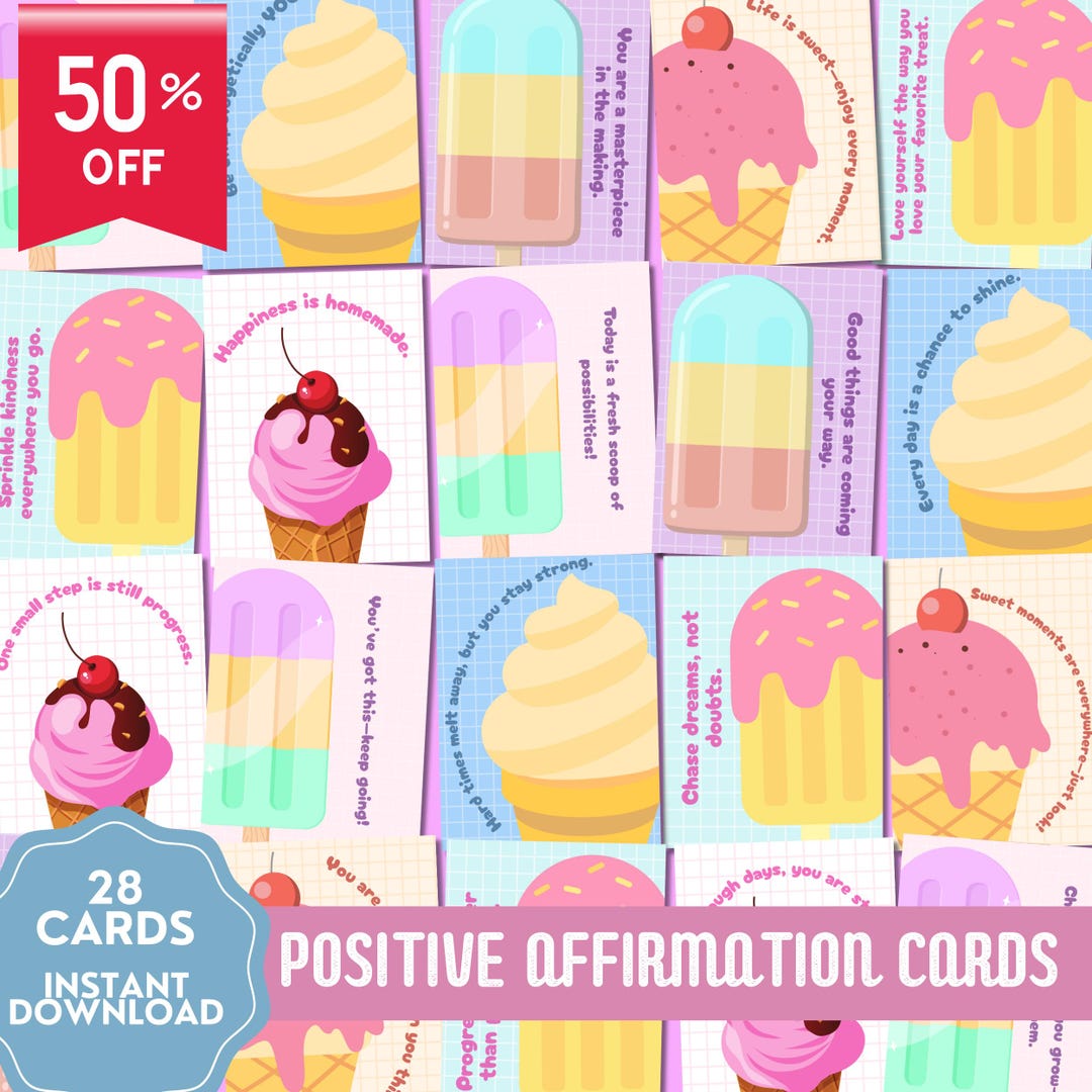 Ice Cream Affirmation, Positive Affirmation Cards, Affirmation Cards ...