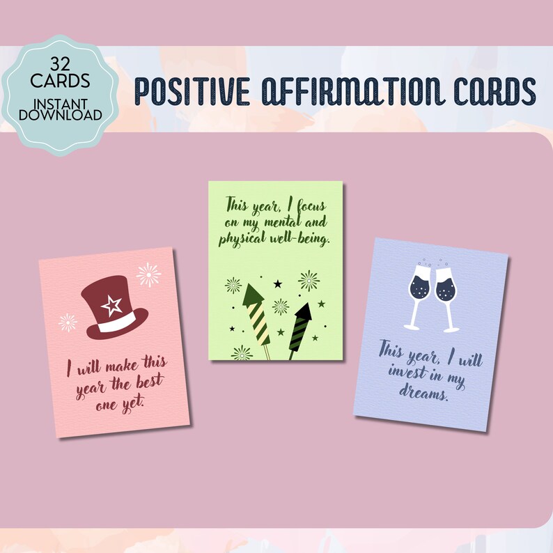New Year Printable, Positive Affirmation Cards, Positive Printable ...