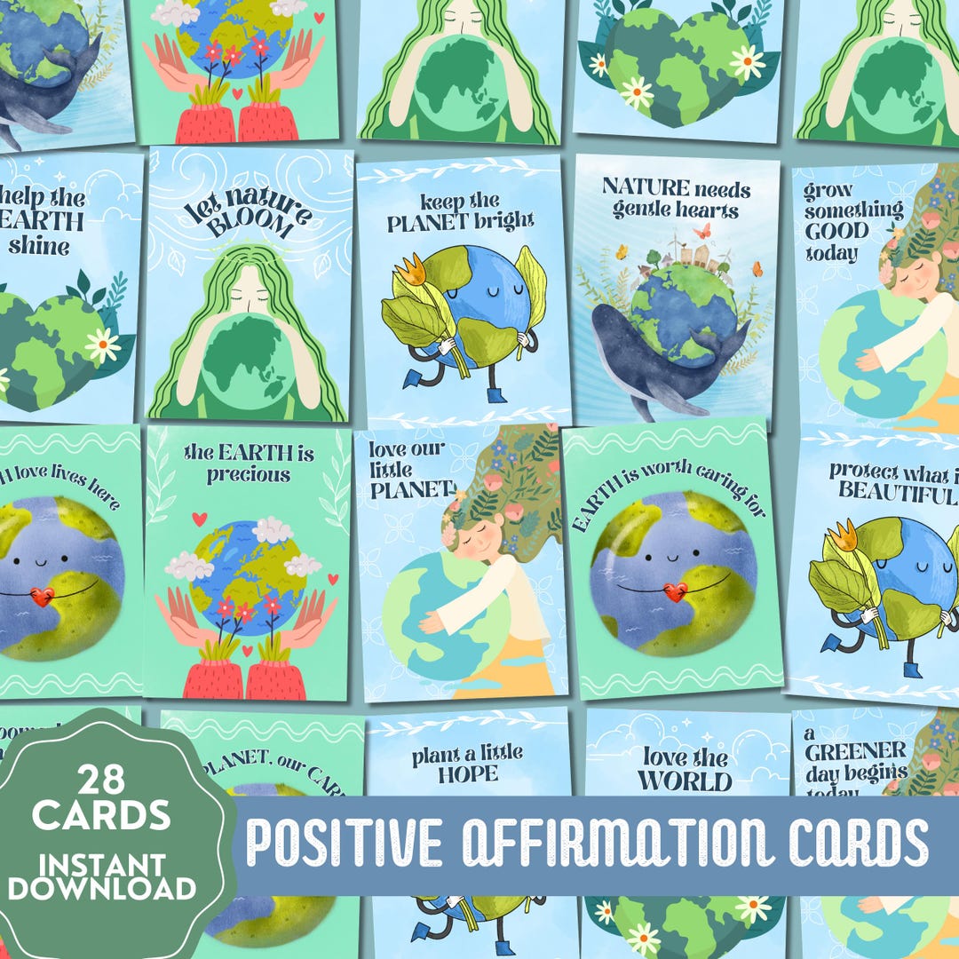 World Earth Day, Nature Affirmation Card, Positive Affirmation Cards ...