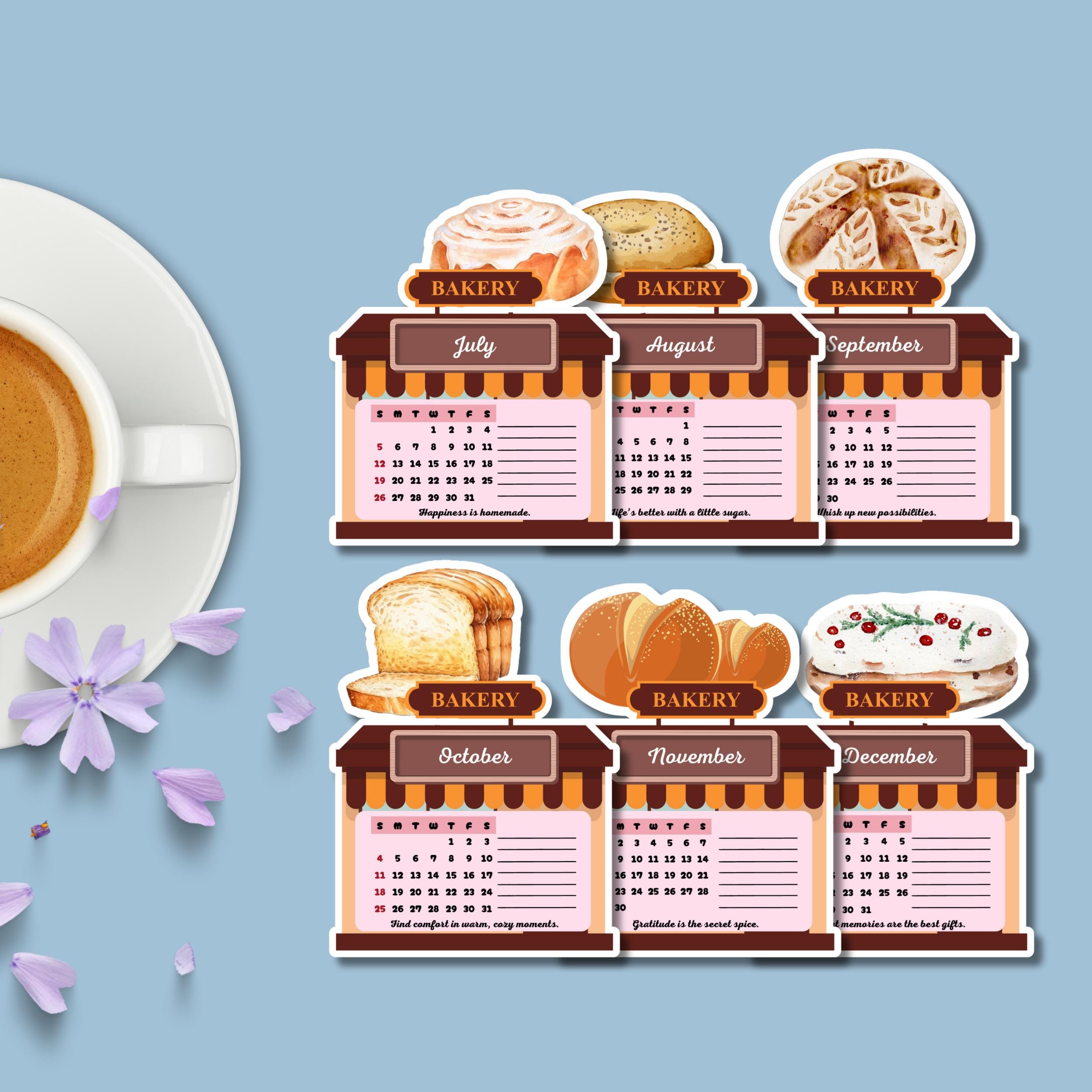 2026 Calendar, Bakery Calendar, Printable Calendar, Cute Calendar, Cute ...