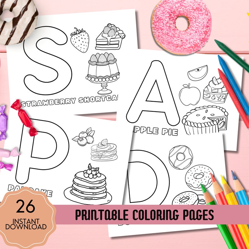 Alphabet Coloring Pages Dessert , Printable Worksheets for Kids ...