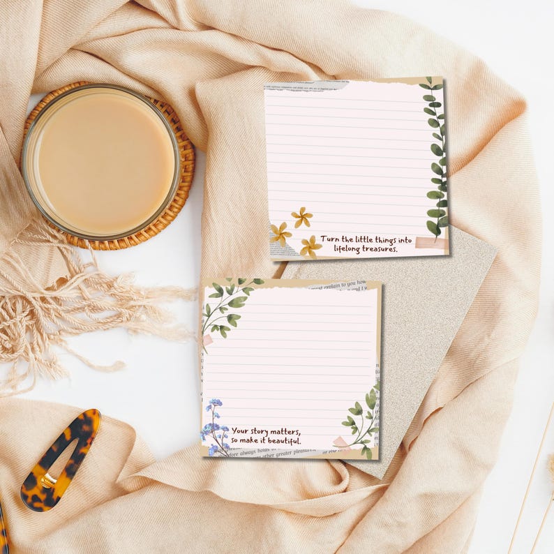 Scrapbook Prints, Printable Notepad, Positive Affirmation, Kawaii Memo ...
