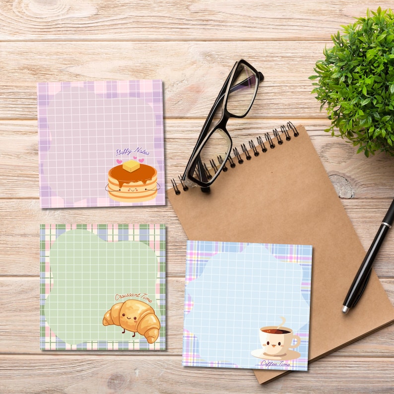 Cute Breakfast Notepad, Printable Notepad, Printable Memo, Cute ...