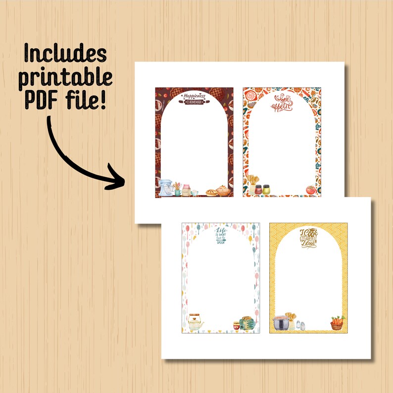 Kitchen Print, Kitchen Printable Notepad, Kawaii Memo, Positive ...