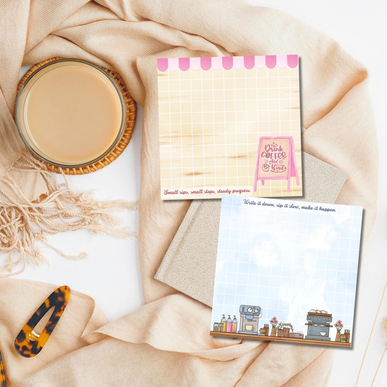 Coffee Shop Notepad, Printable Notepad, Coffee Lover Gift, Printable ...