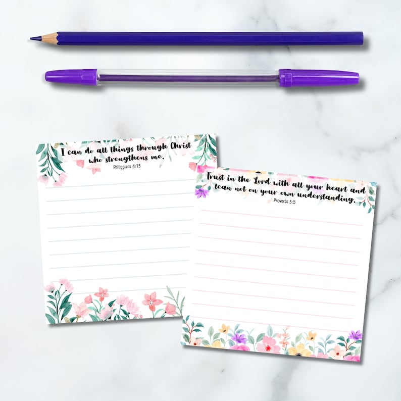 Printable Memo Pad , Christian Kawaii Memo Printable Notepad , Bible ...