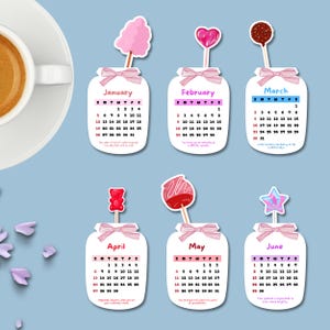 Candy Calendar, Printable Calendar, Cute Calendar, Calendar 2025 ...