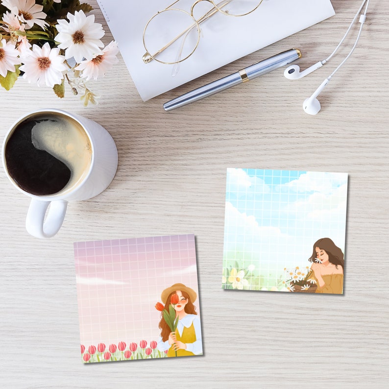 Flower Printable Notepad, Kawaii Memo, Printable Notepad, Cute ...