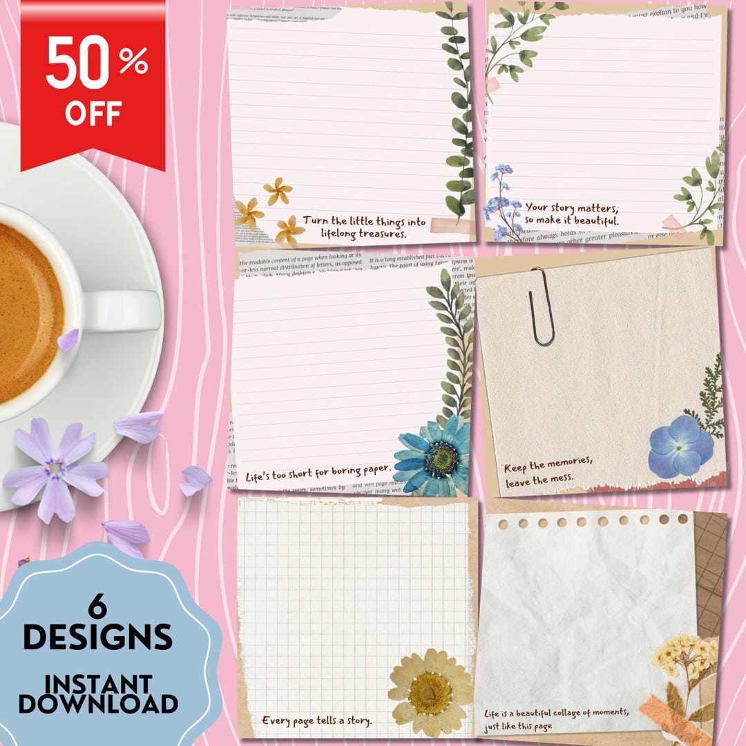 Scrapbook Prints, Printable Notepad, Positive Affirmation, Kawaii Memo ...