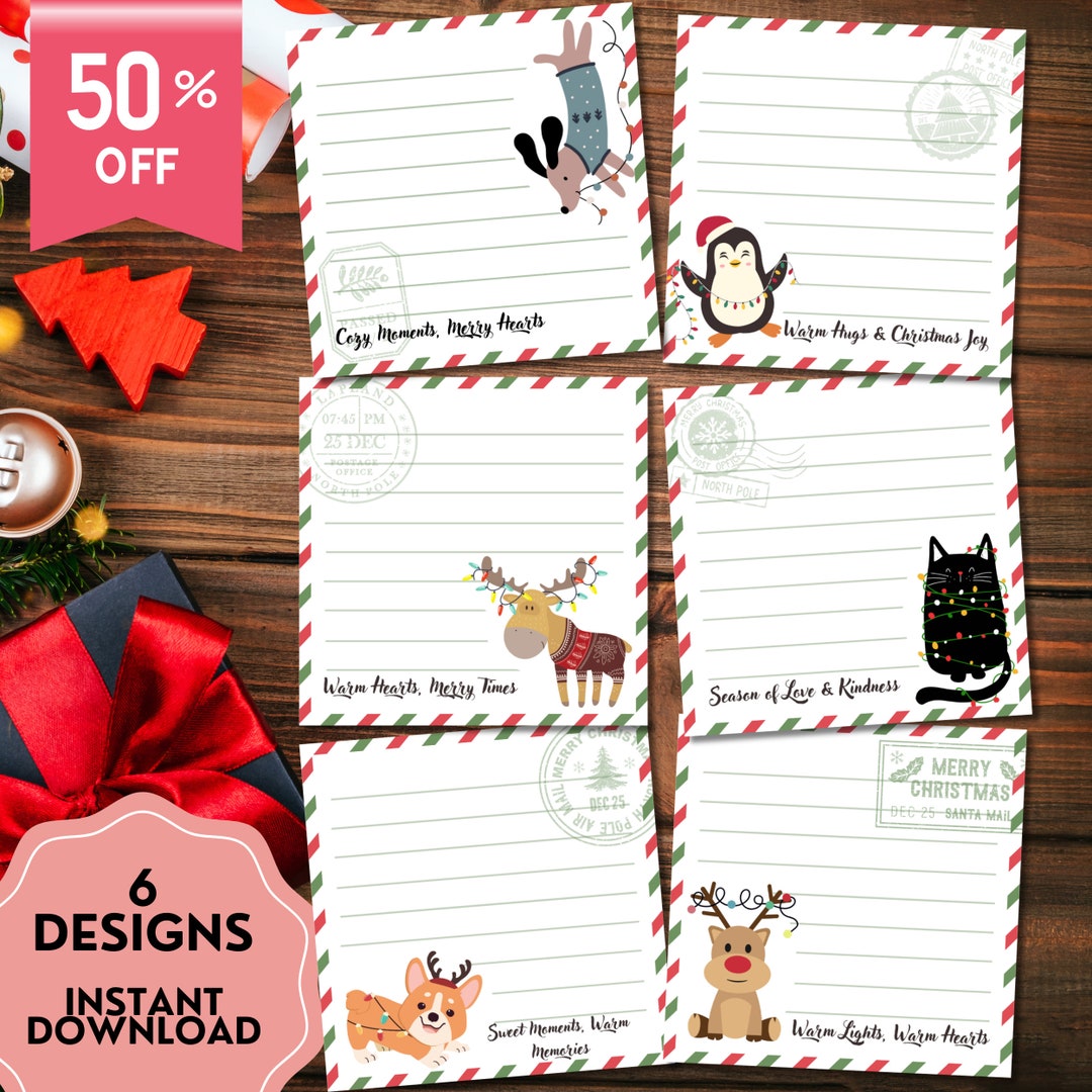 Christmas Notepad, Christmas Printable Notepad, Cute Stationery, Kawaii ...