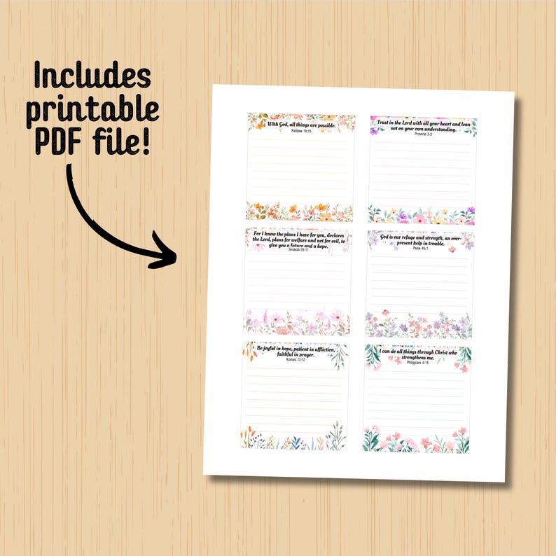 Christian Notepad, Printable Notepad, Kawaii Memo, Bible Verses Notepad ...