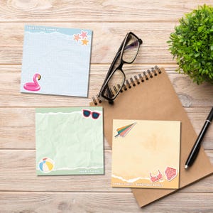 Summer Notepad, Printable Notepad, Kawaii Memo, Cute Stationery, Summer ...