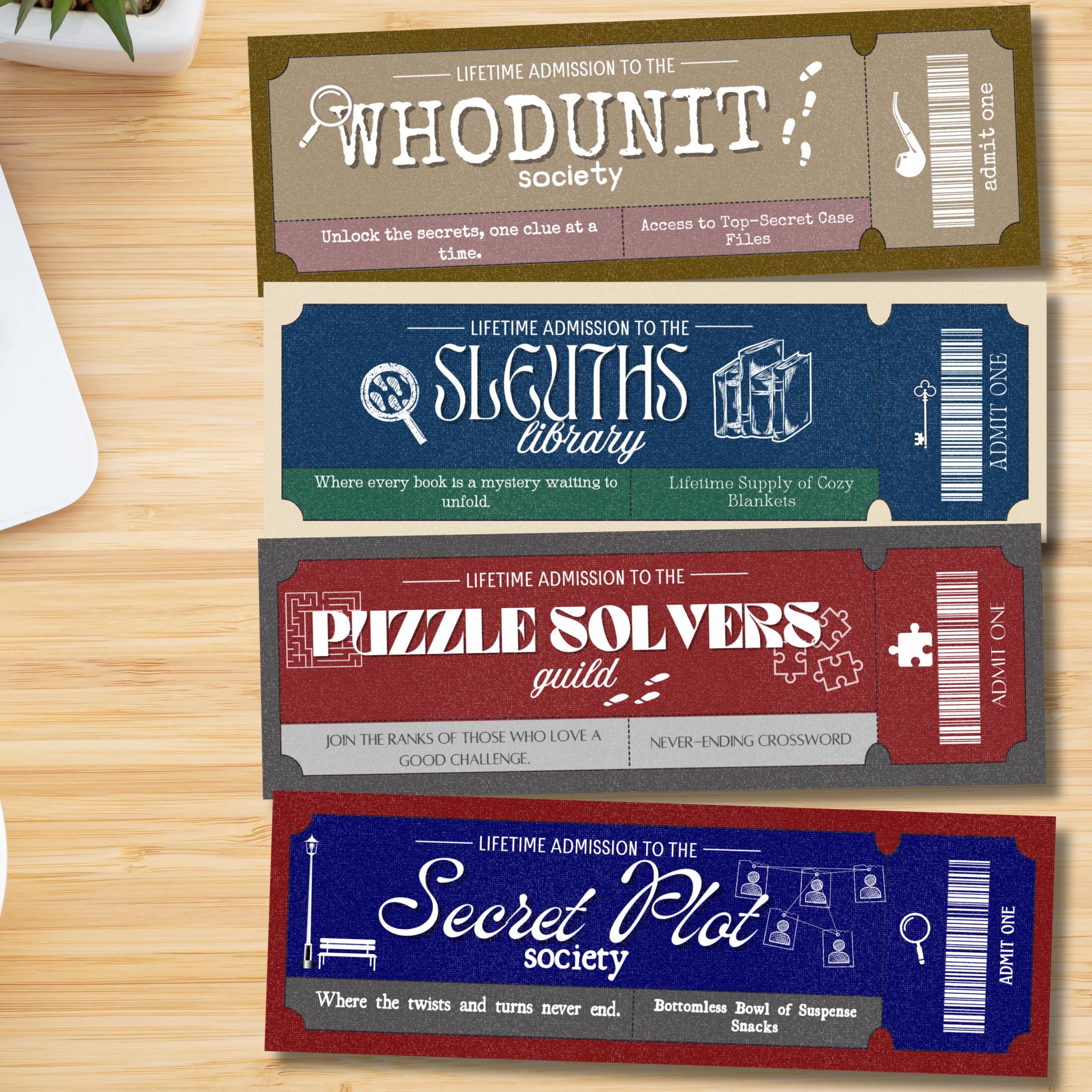 Mystery Bookmark, Printable Bookmarks, Mystery Book, Digital Bookmarks ...