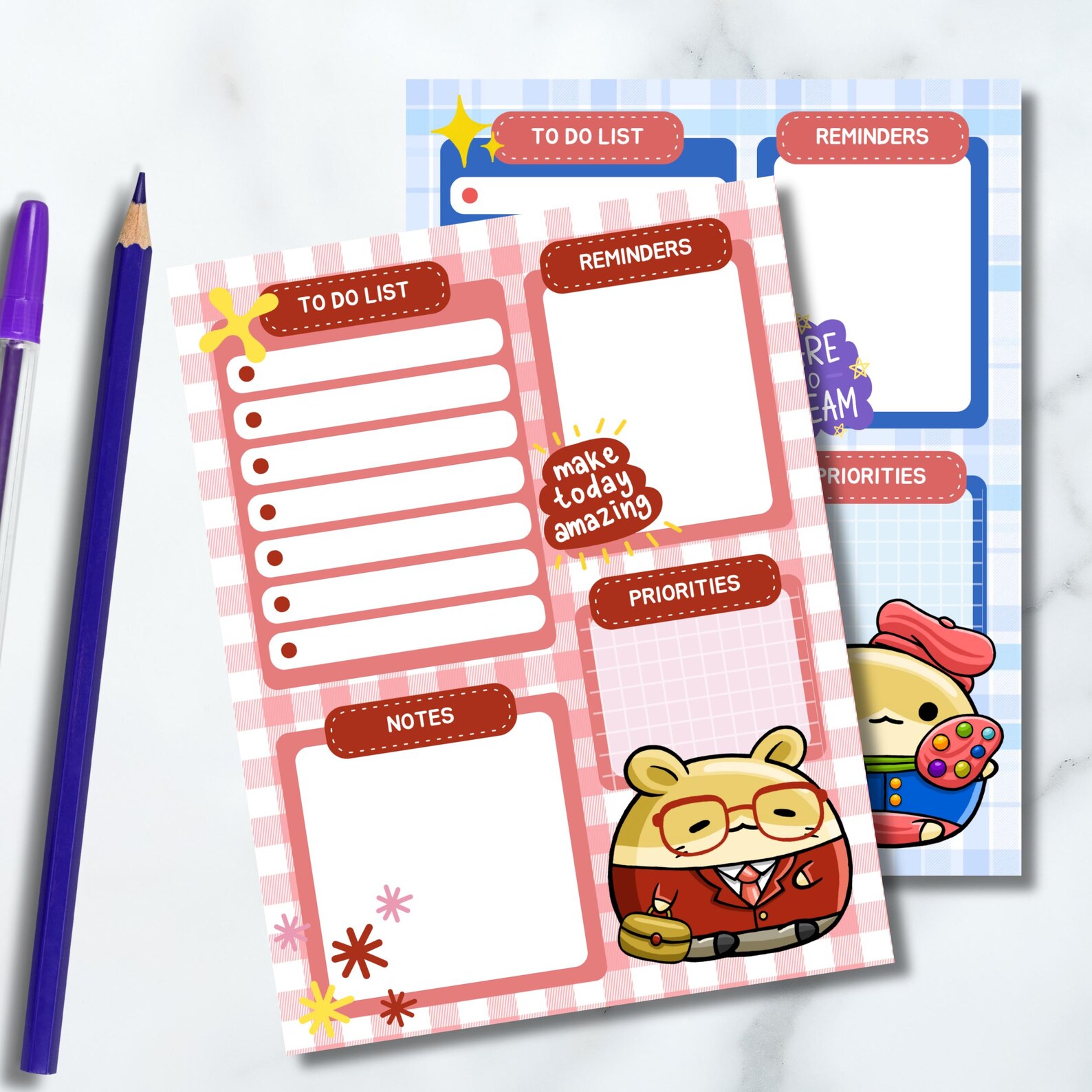 Hamster Planner, Printable Notepad, Kawaii Memo, Daily to Do List ...