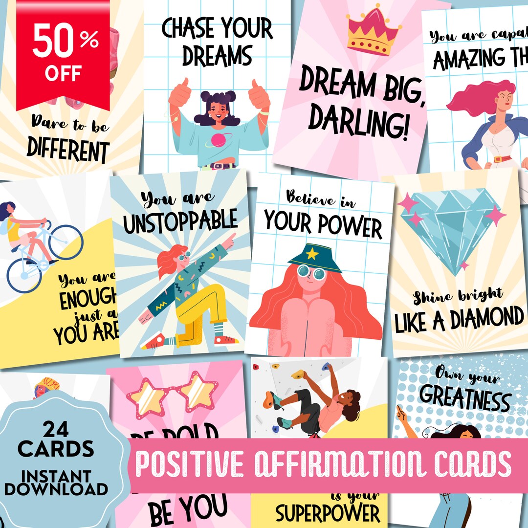 Girl Power Card, International Womens Day Card, Positive Affirmation ...