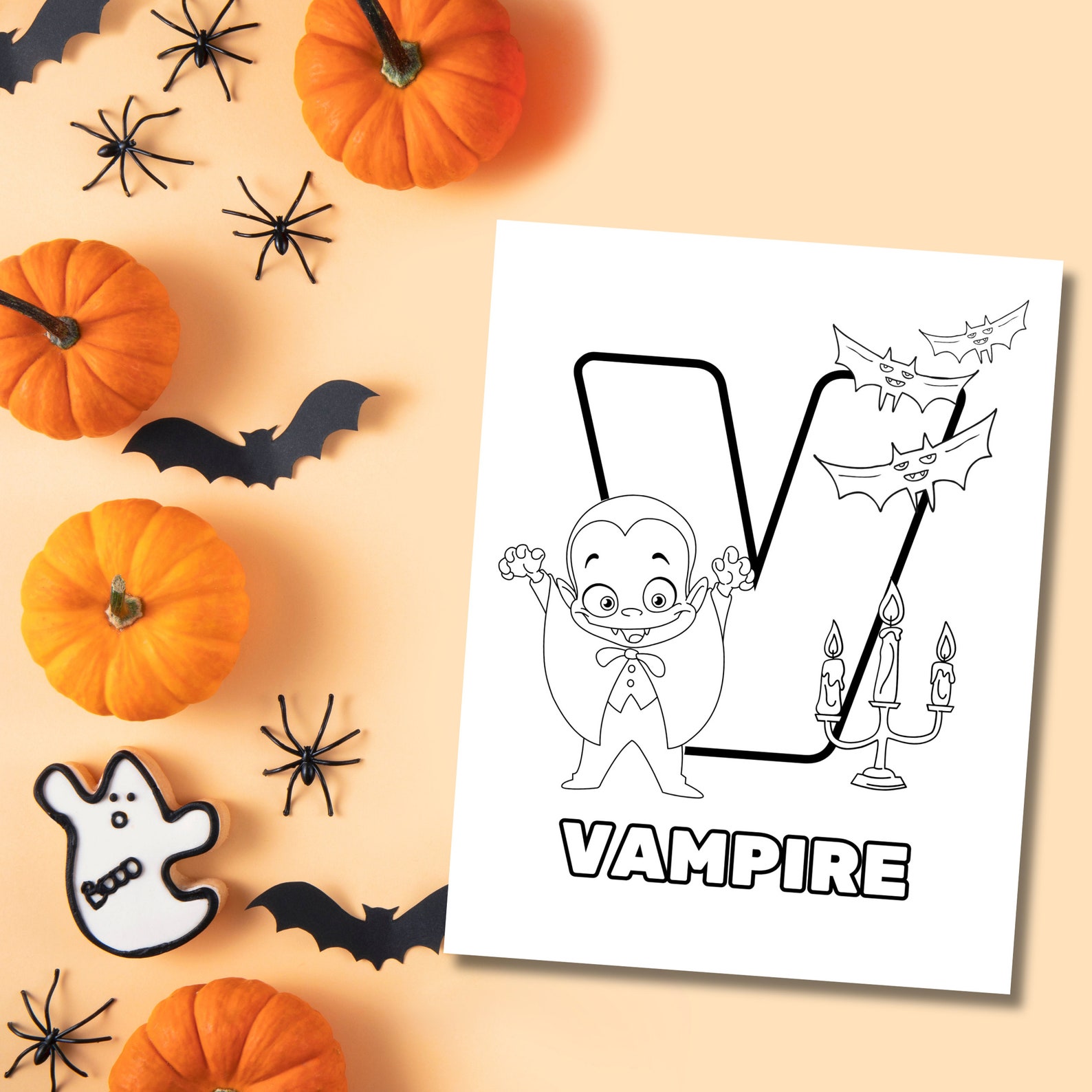 Halloween Alphabet Coloring Pages, Printable Worksheets for Kids ...