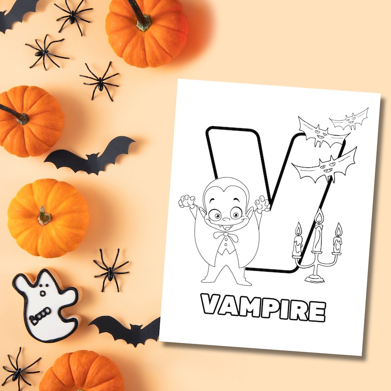 Halloween Alphabet Coloring Pages, Printable Worksheets for Kids ...