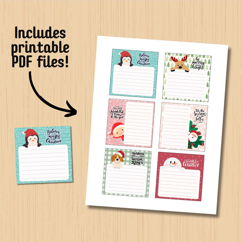 Christmas Notepad,printable Notepad, Cute Stationery, Kawaii Memo ...