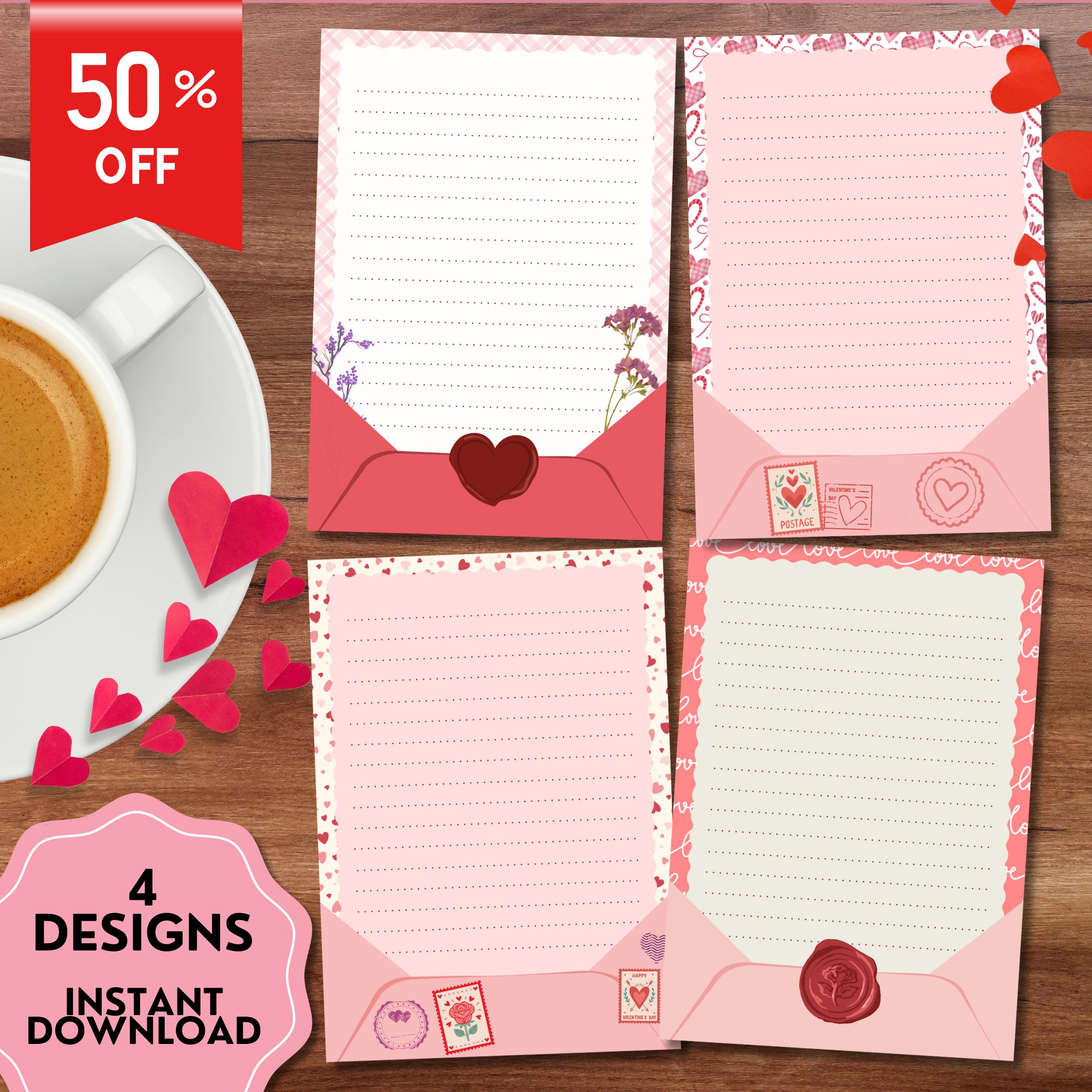 Love Letter, Valentines Notepad, Valentines Day Print, Positive ...