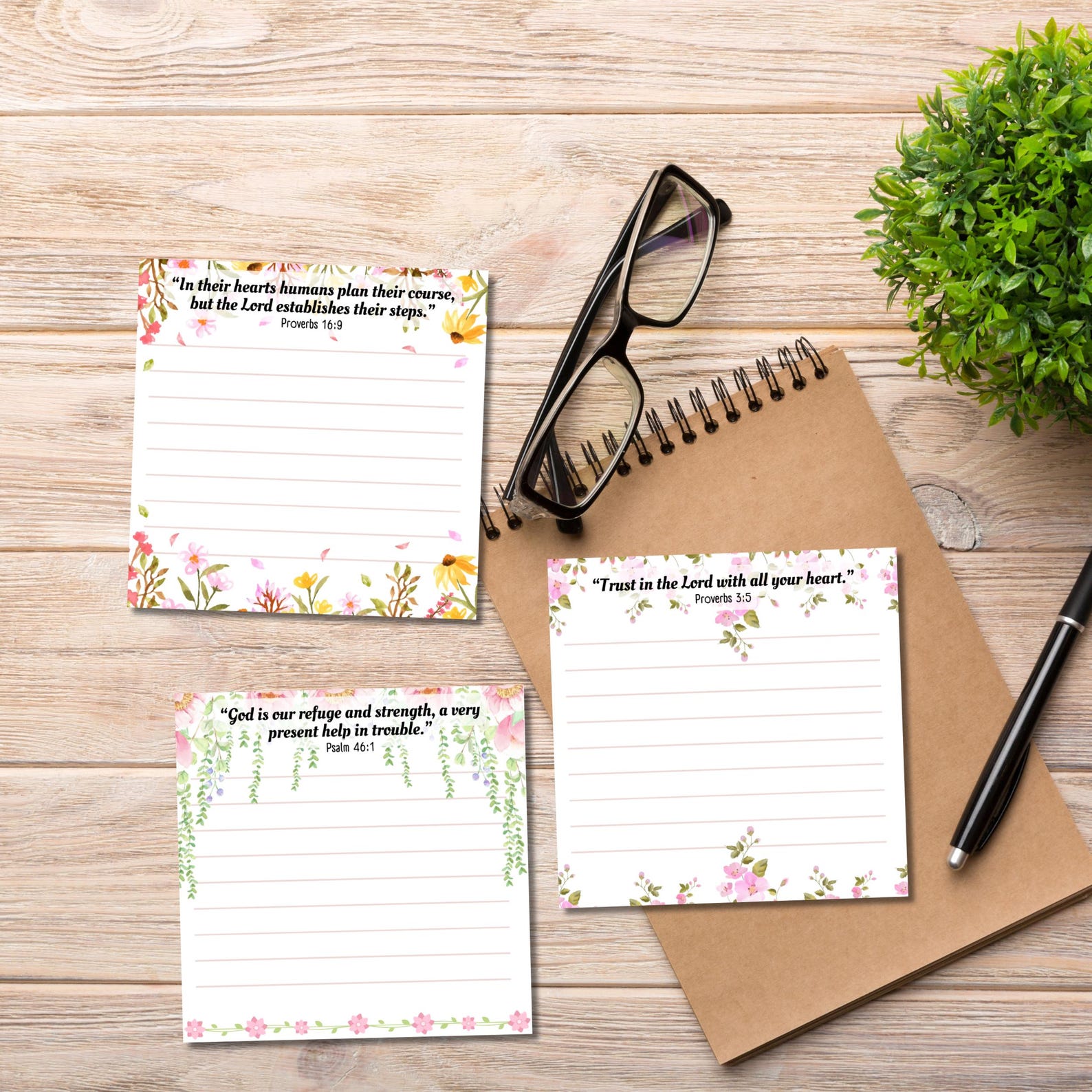 Bible Verses Notepad, Christian Notepad, Printable Notepad, Kawaii Memo ...