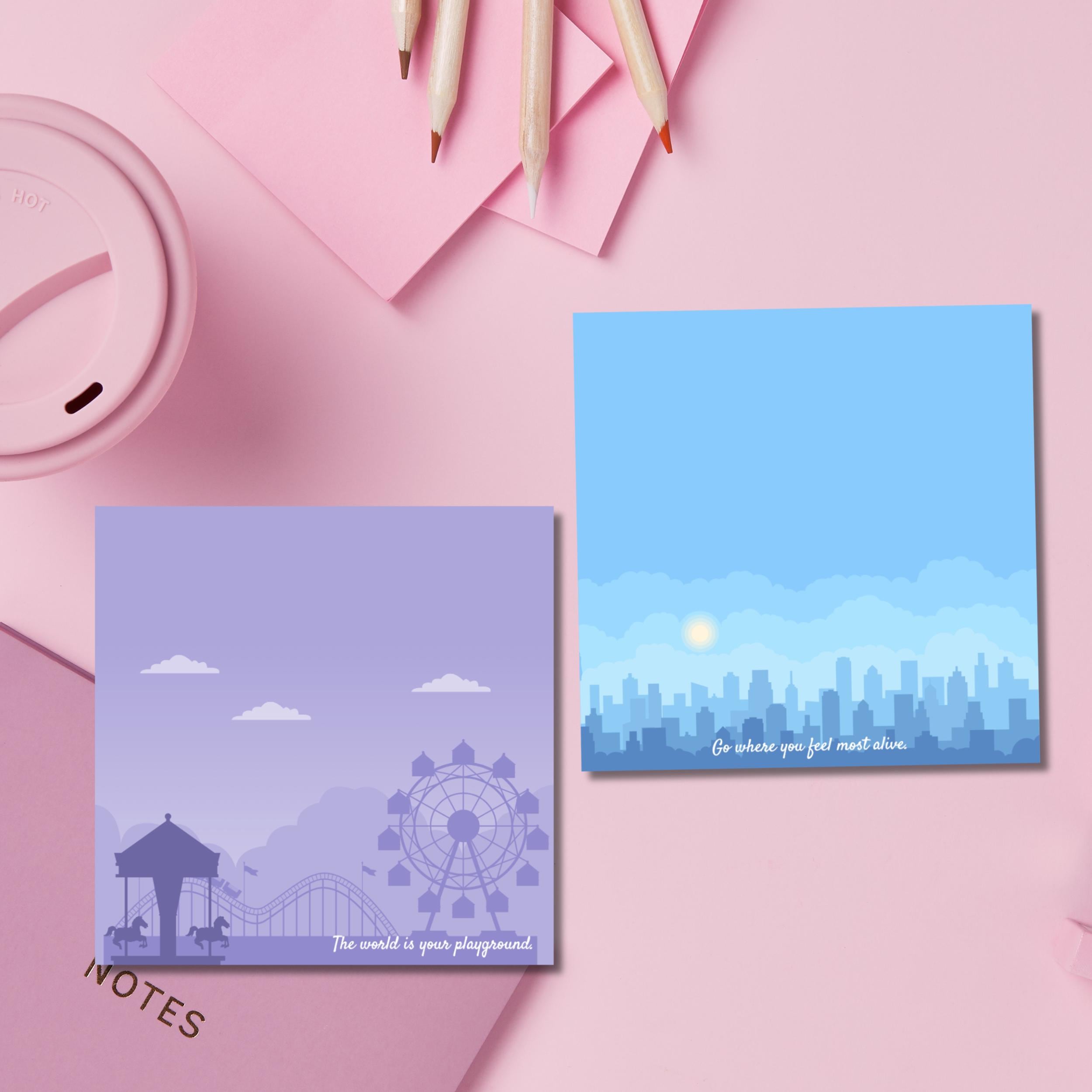 Travel Notepad, Nature Print, Printable Notepad, Kawaii Memo, Positive ...