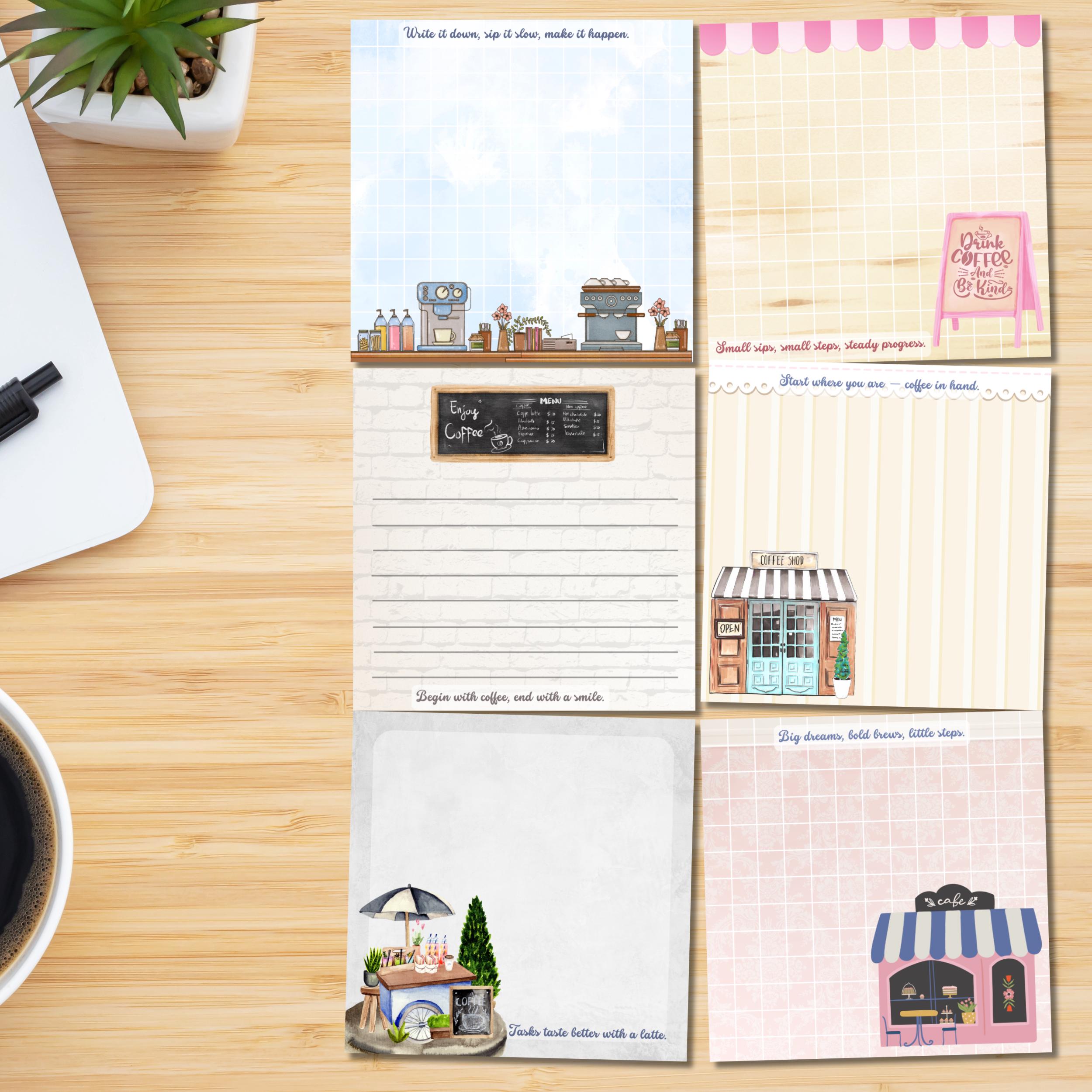 Coffee Shop Notepad, Printable Notepad, Coffee Lover Gift, Printable ...