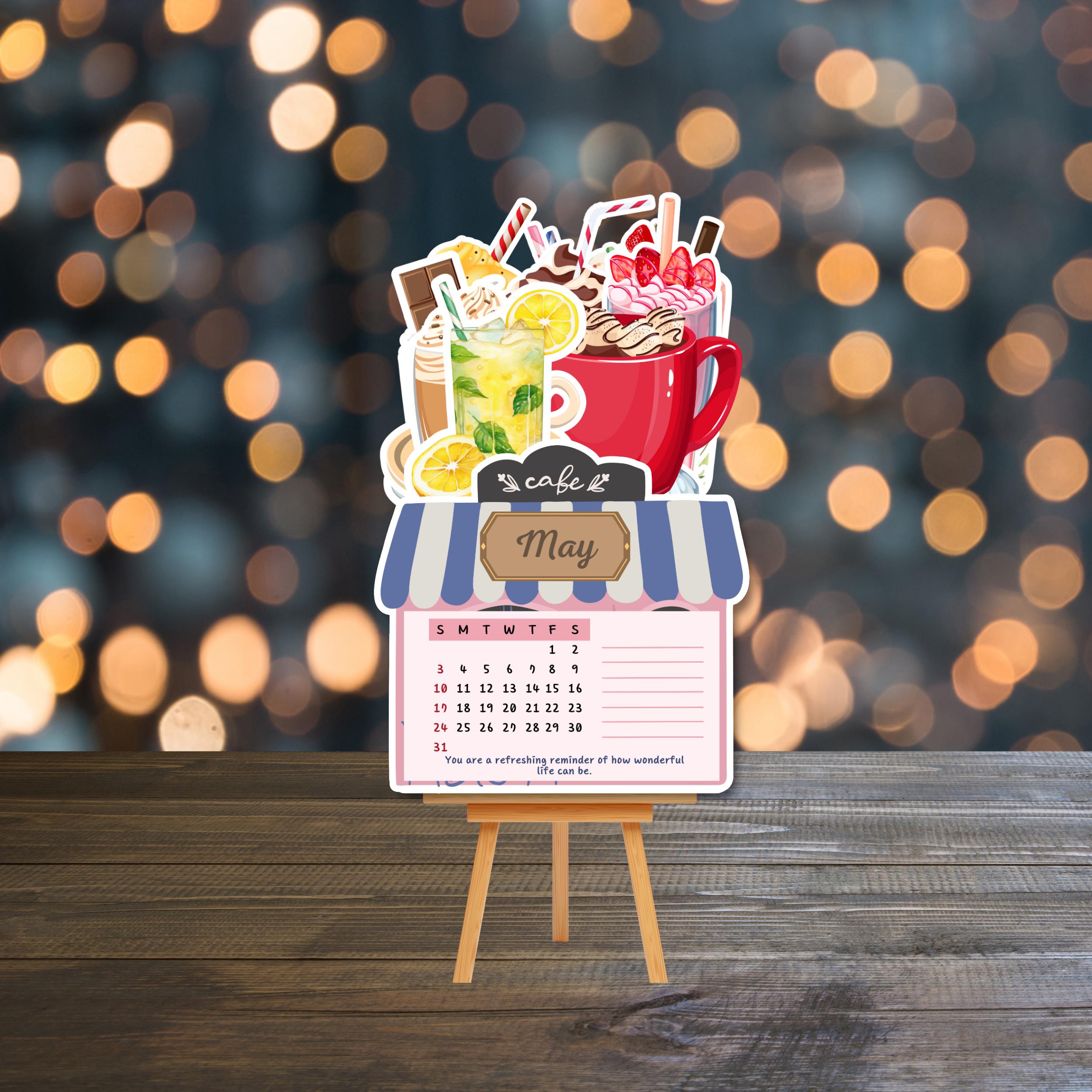 2026 Calendar, Cafe Calendar, Printable Calendar, Cute Calendar ...