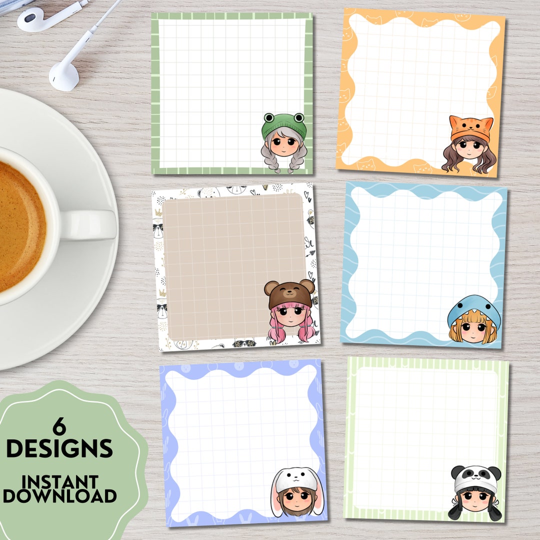 Printable Memo Pad , Kawaii Memo Sheets, Cute Printable Notepad , Cute ...