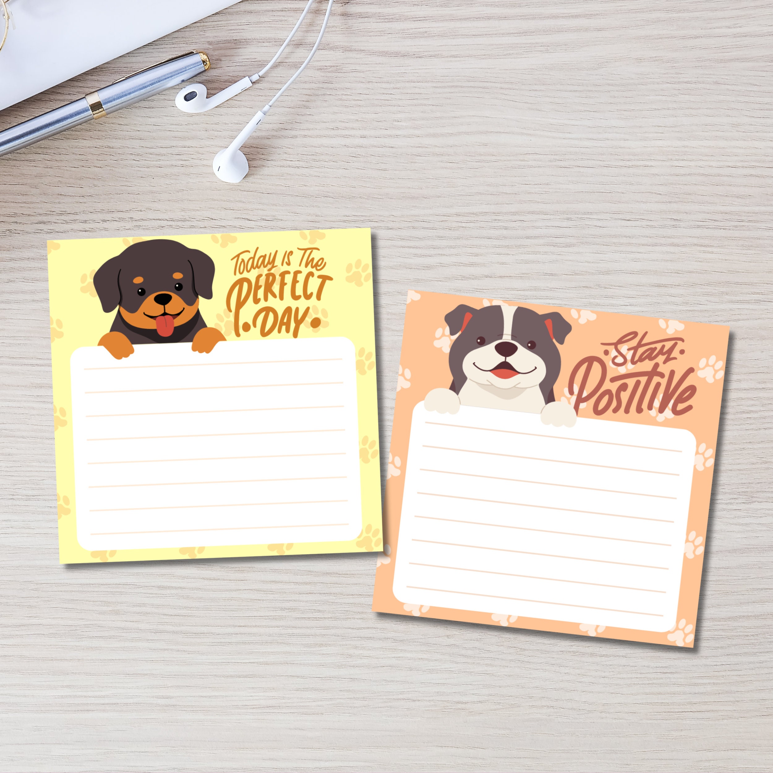 Dog Printable Memo Pad, Peeking Dog Positive Affirmation Printable ...