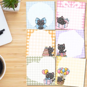 Birthday Notepad, Printable Notepad, Birthday Print, Cat Print, Cute ...