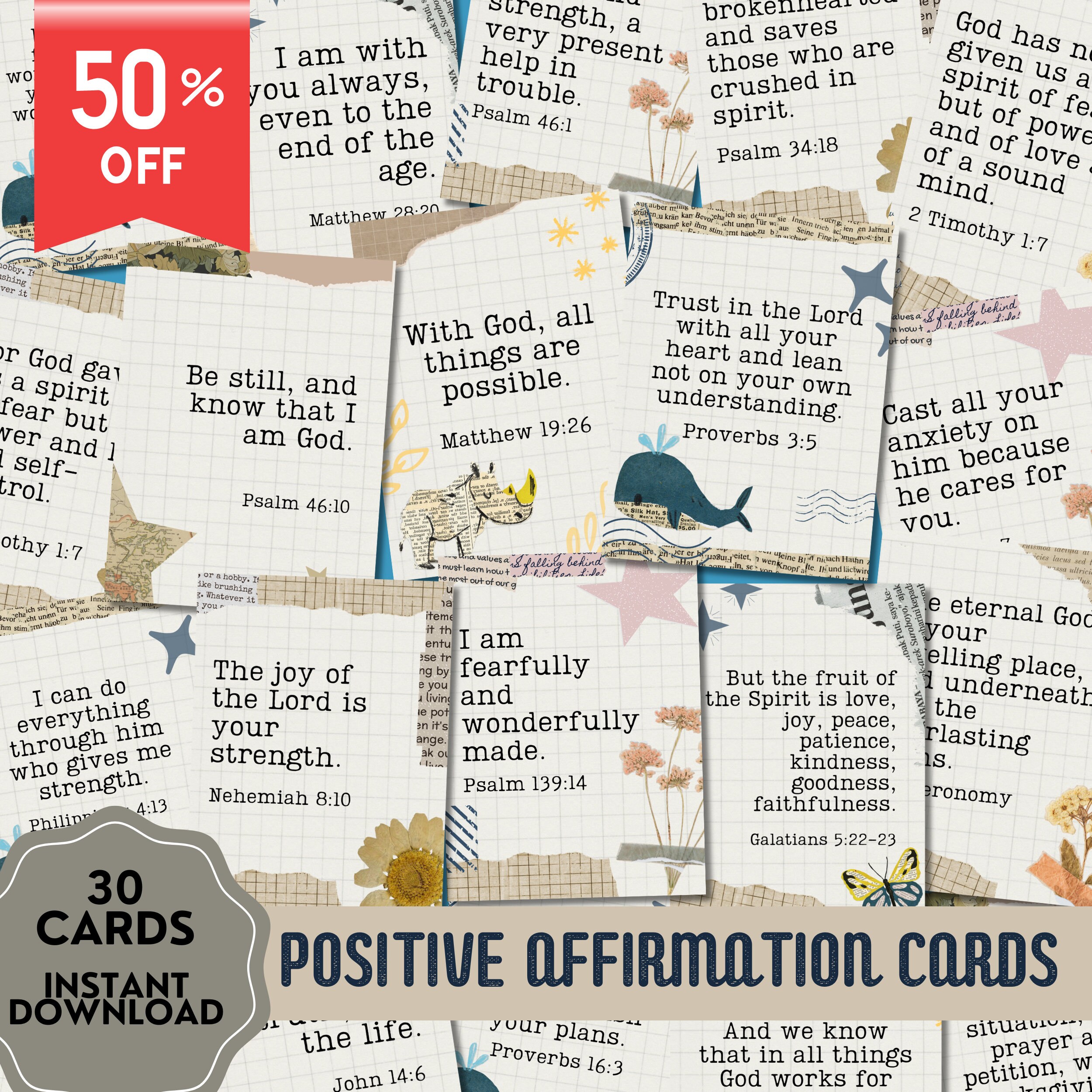 Christian Affirmations, Bible Verses, Positive Affirmation Cards ...