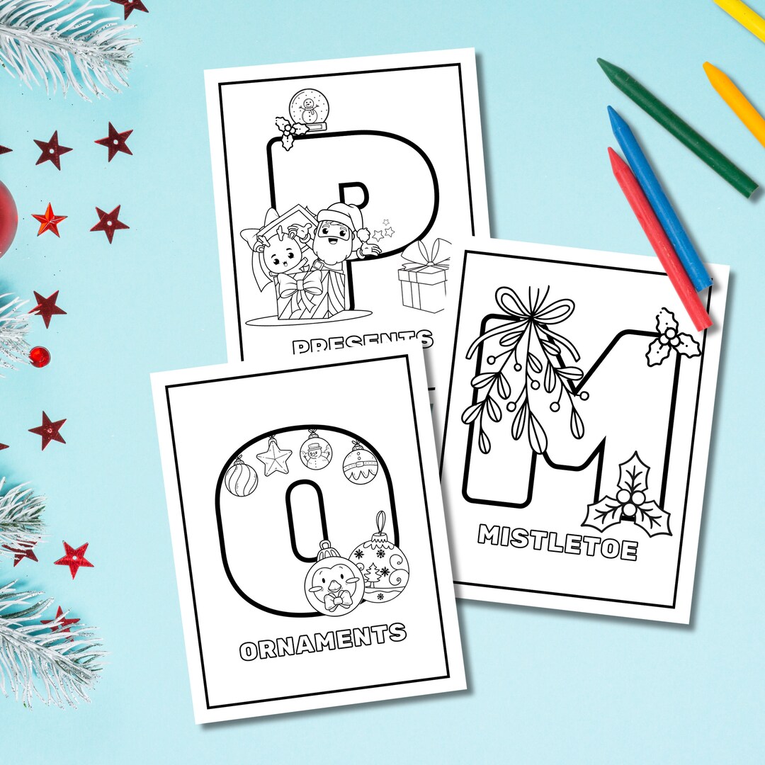 Christmas Alphabet Coloring Pages, Printable Worksheets for Kids ...