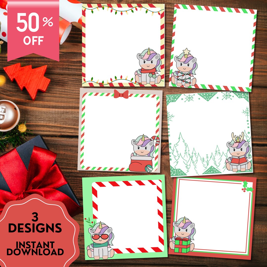 Christmas Printable, Christmas Notepad, Christmas Unicorn Printable ...