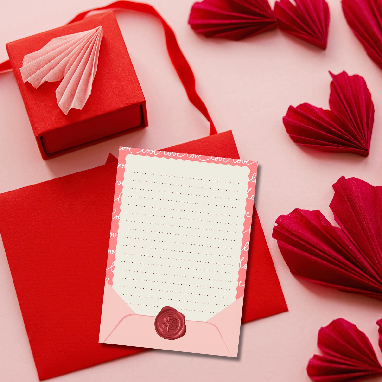 Love Letter, Valentines Notepad, Valentines Day Print, Positive ...